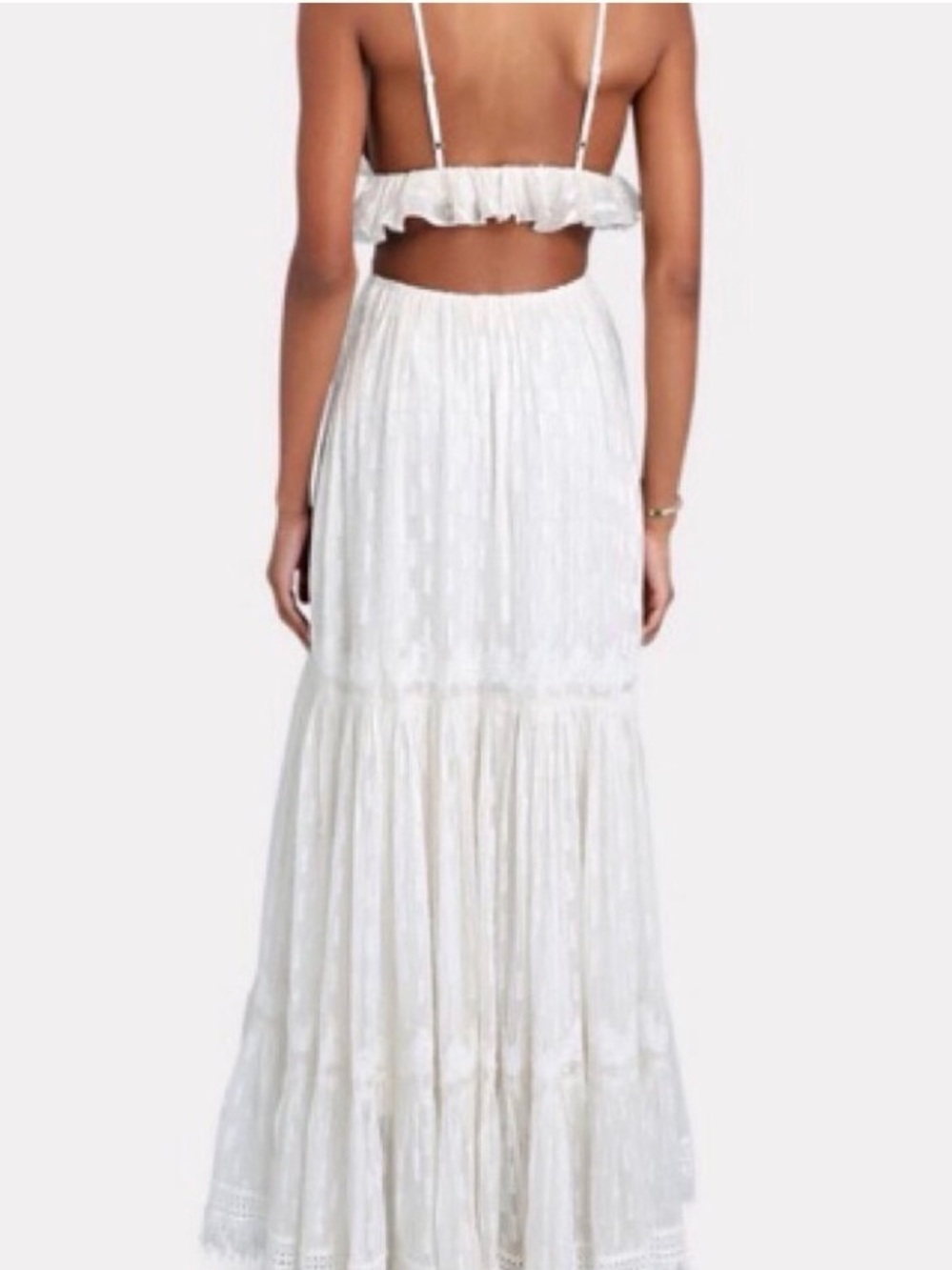 Rococo Sand | Dresses | Rococo Sand Paola White Gold Shimmer Maxi Dress ...